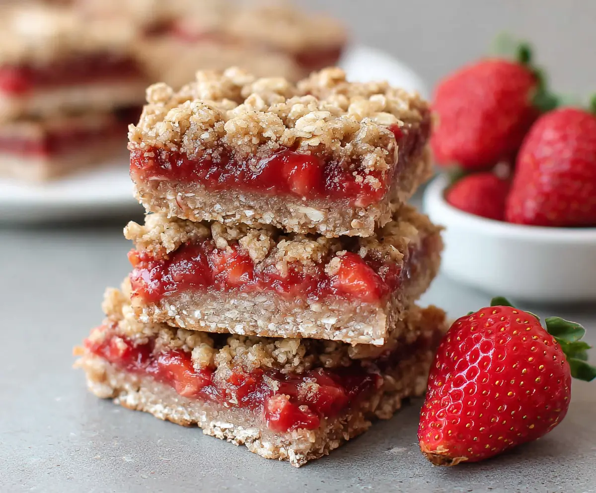 Healthy Strawberry Oatmeal Bars (Vegan + Gluten Free) - Food From My Heart