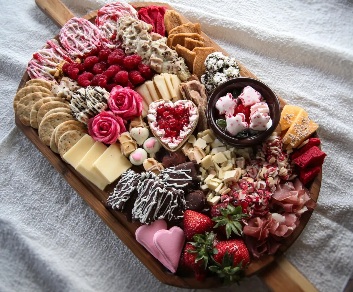 Valentines charcuterie board - Food From My Heart